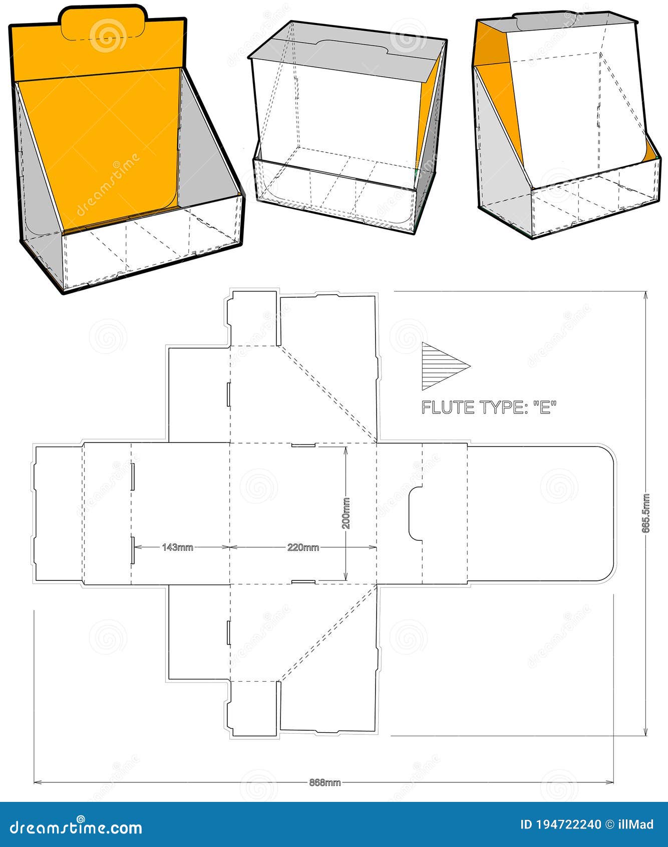 Counter Display Stand and Die-cut Pattern. Stock Vector - Illustration ...