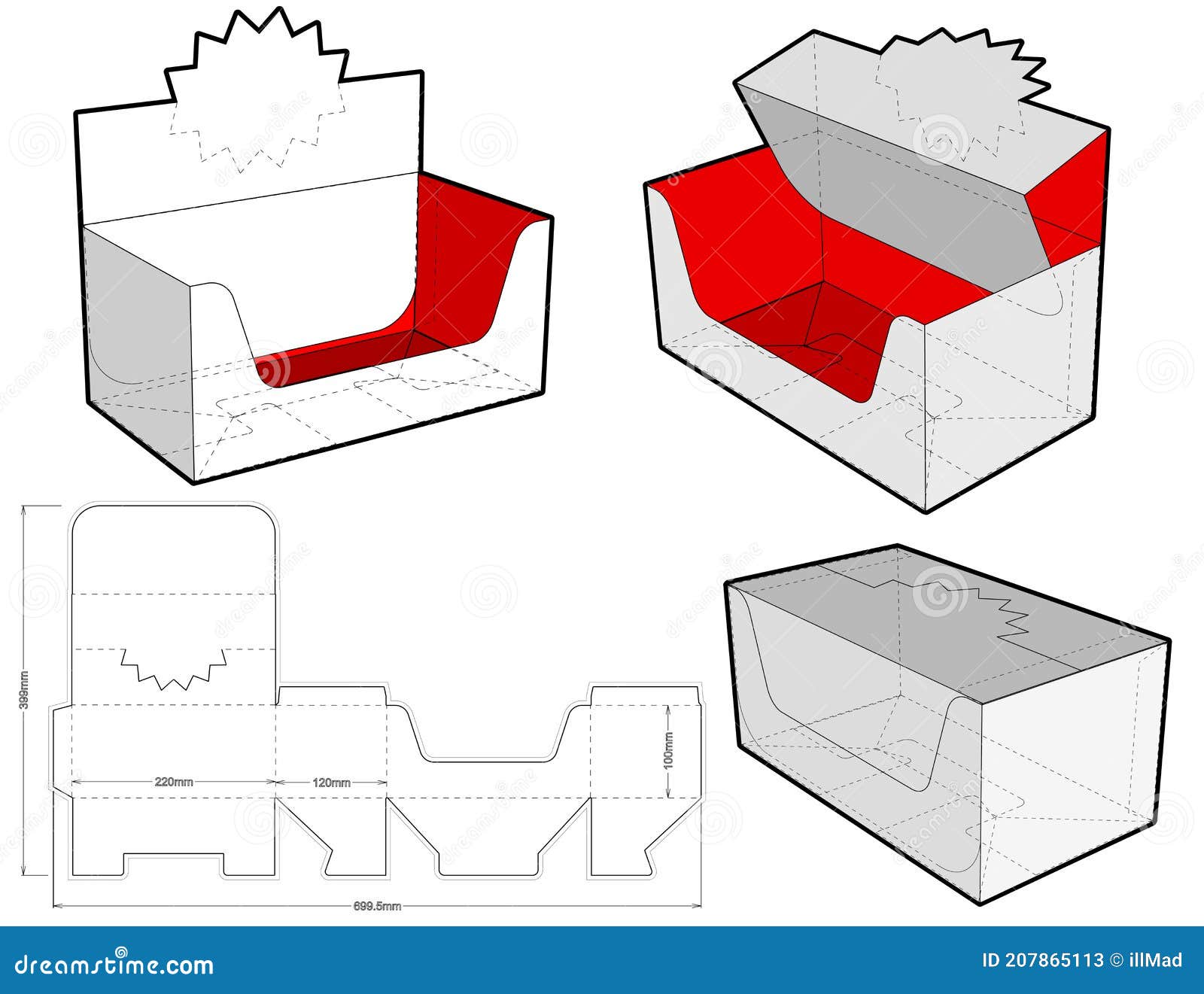 Counter Display Stand and Die-cut Pattern. Stock Vector - Illustration ...