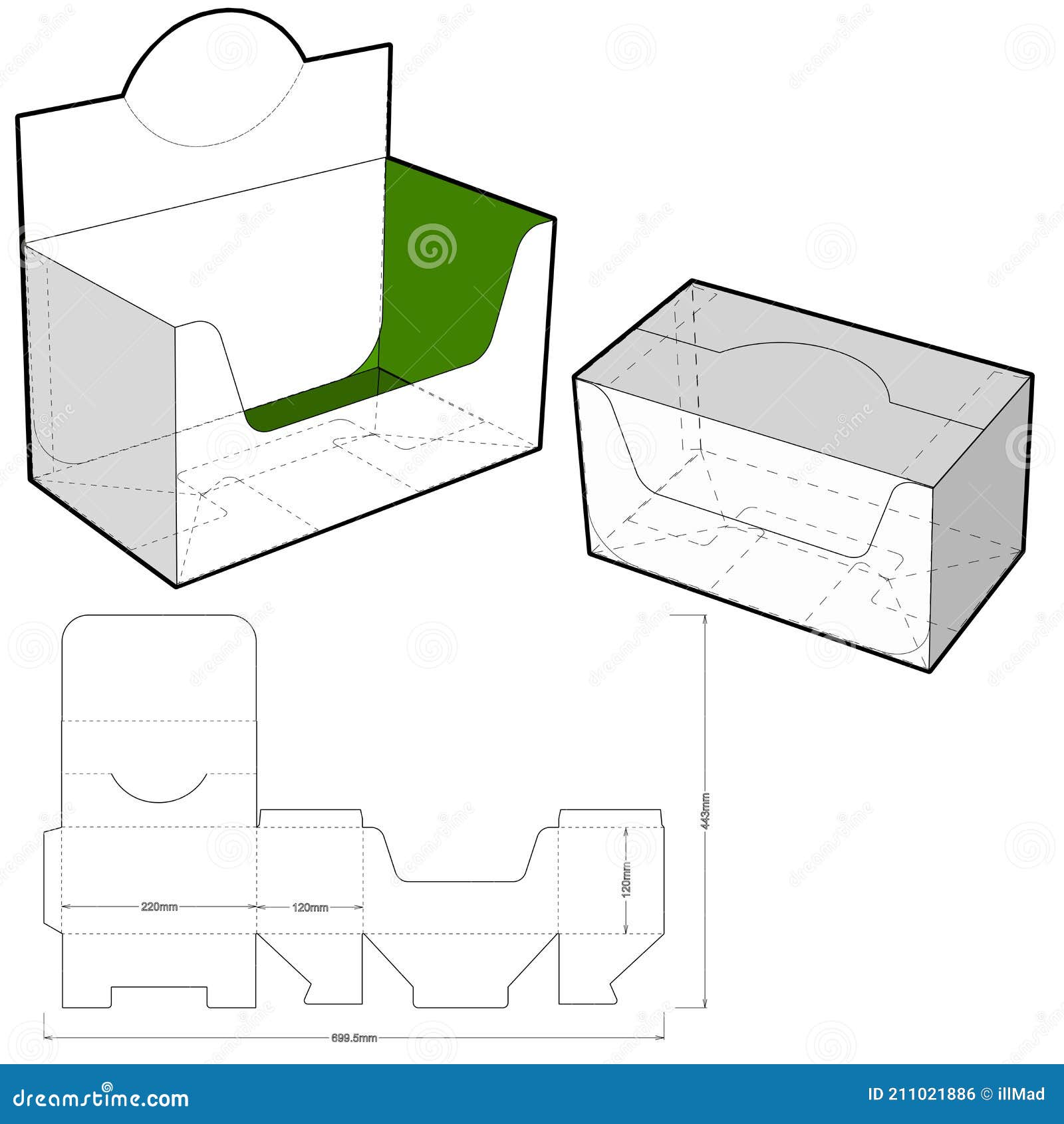 Counter Display Stand And Die-cut Pattern. Vector Illustration ...