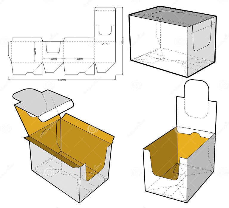 Counter Display Stand and Die-cut Pattern. Stock Vector - Illustration ...