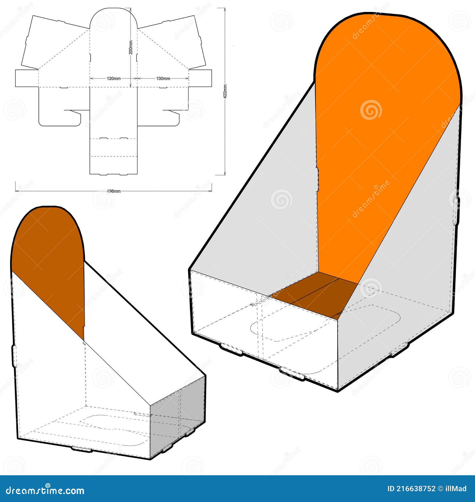 Counter Display Stand and Die-cut Pattern. Stock Vector - Illustration ...