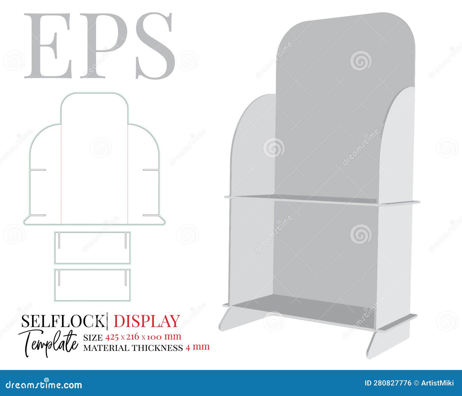 Counter Display Template, Vector with Die Cut, Stock Vector ...