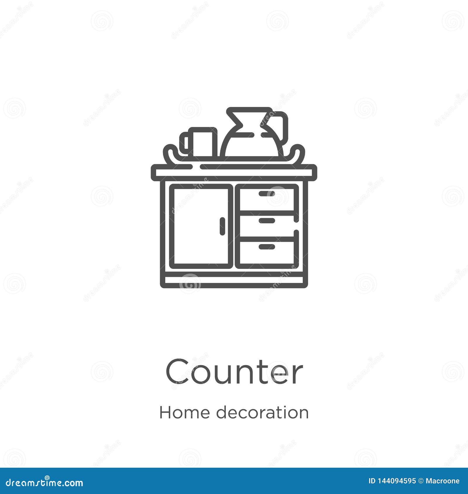 Counter Icon Vector from Home Decoration Collection. Thin Line Counter ...