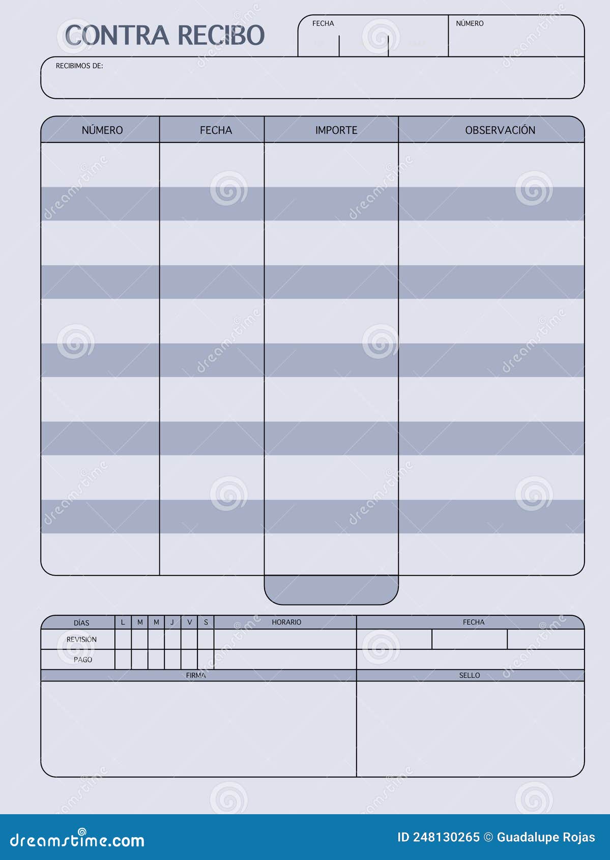 Counter Receipt Template that Serves As Proof To Receive a Payment ...