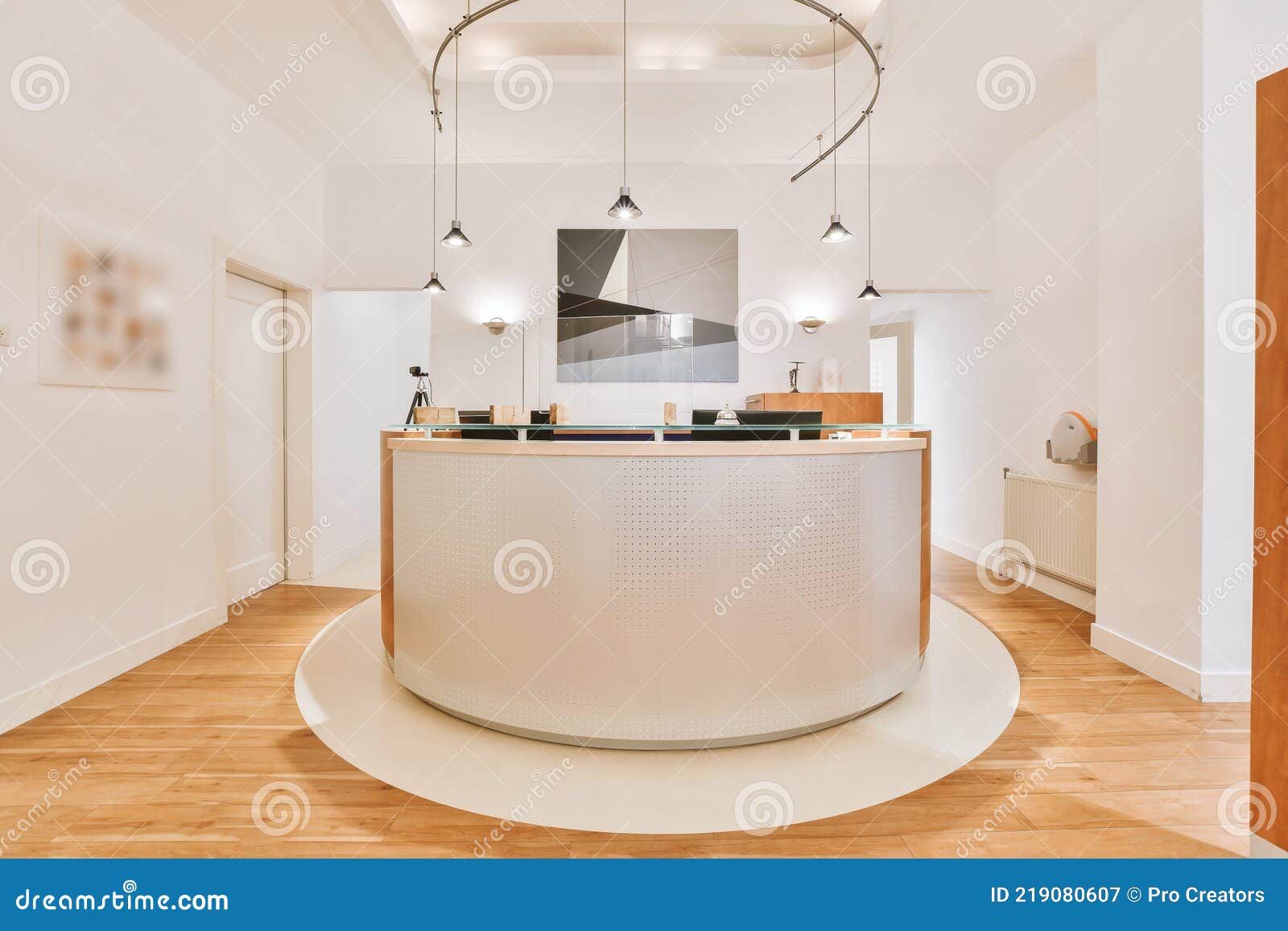 Counter on Reception of Modern Office Stock Image - Image of reception ...