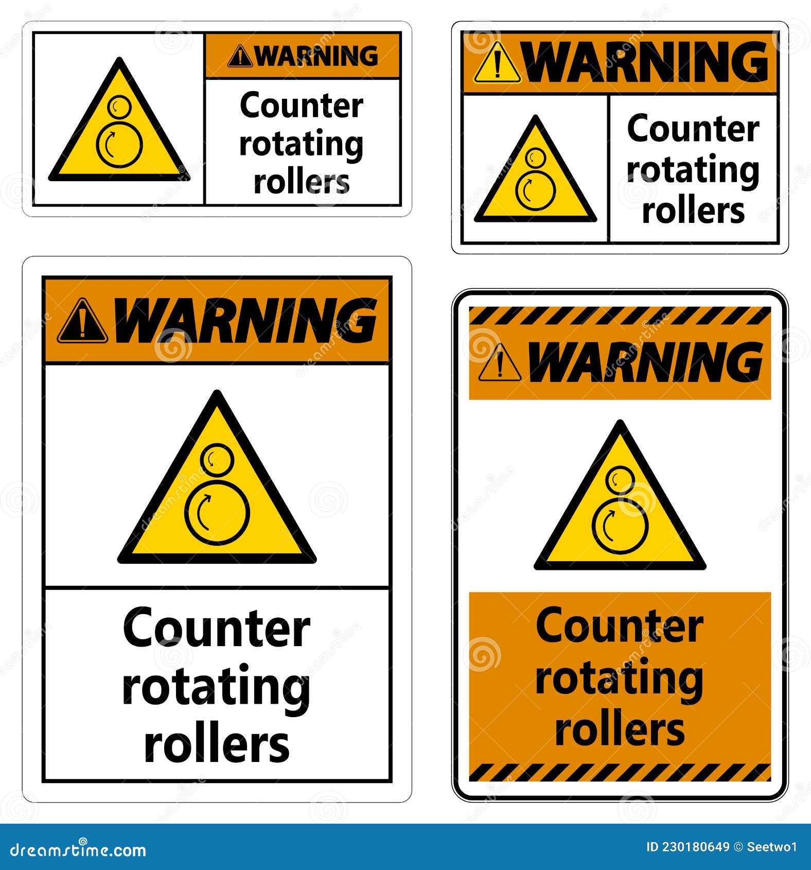 Counter Rotating Rollers Sign on White Background Stock Vector ...