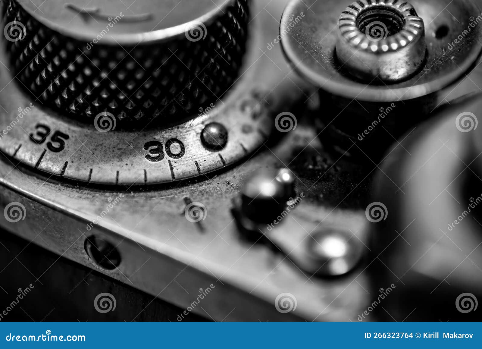 Counter, Shutter Button and Rewind Lever of Vintage Rangefinder Camera ...