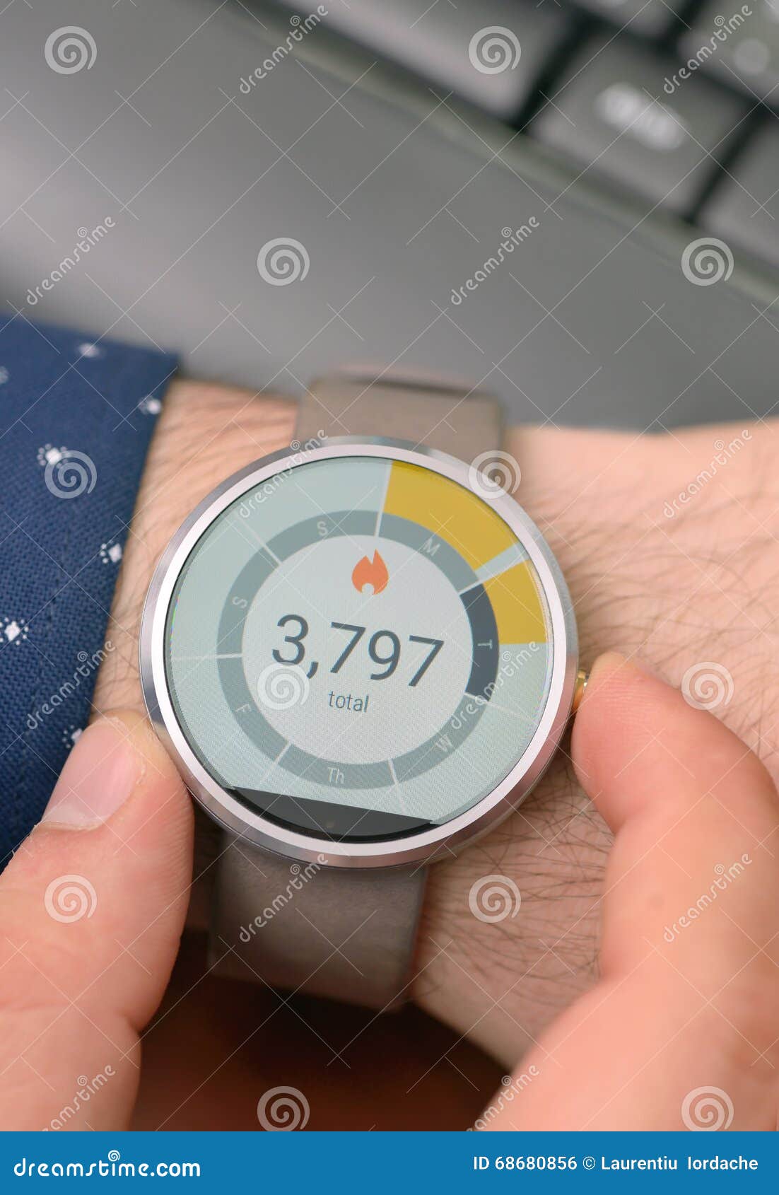 Counter on Smart Watch stock photo. Image of social, screen - 68680856