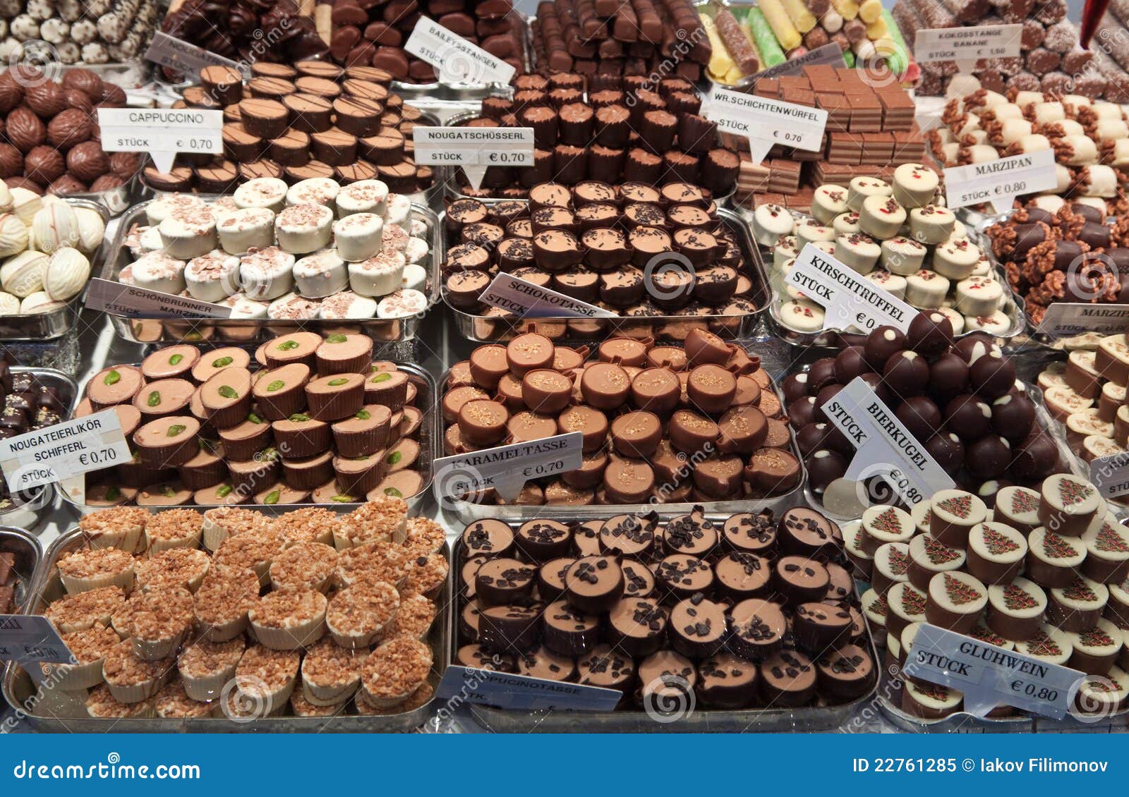 Counter of sweets stock image. Image of cakes, objects - 22761285