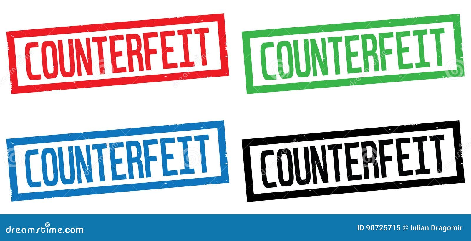 COUNTERFEIT Text, on Rectangle Border Stamp Sign. Stock Illustration ...