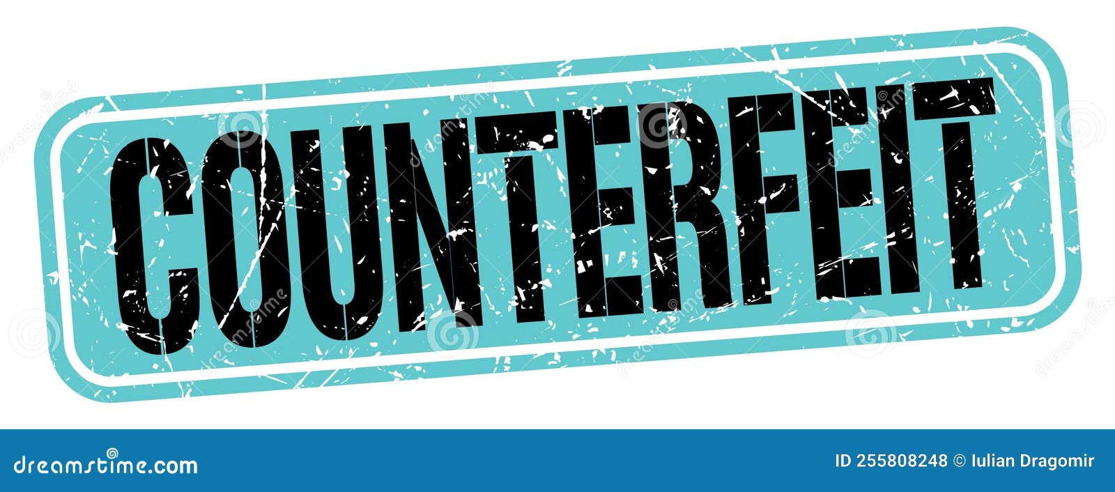 COUNTERFEIT Text Written on Blue-black Stamp Sign Stock Photo - Image ...