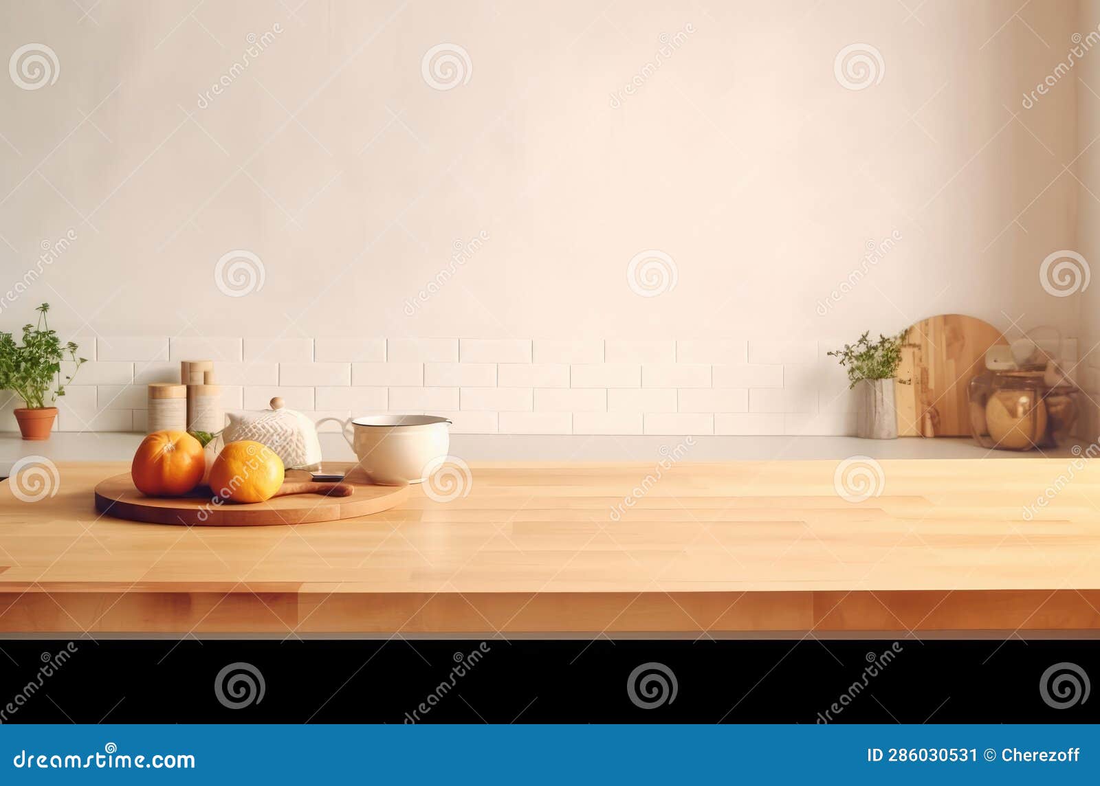Countertop in the Kitchen. Empty Space Stock Image - Image of mockup ...