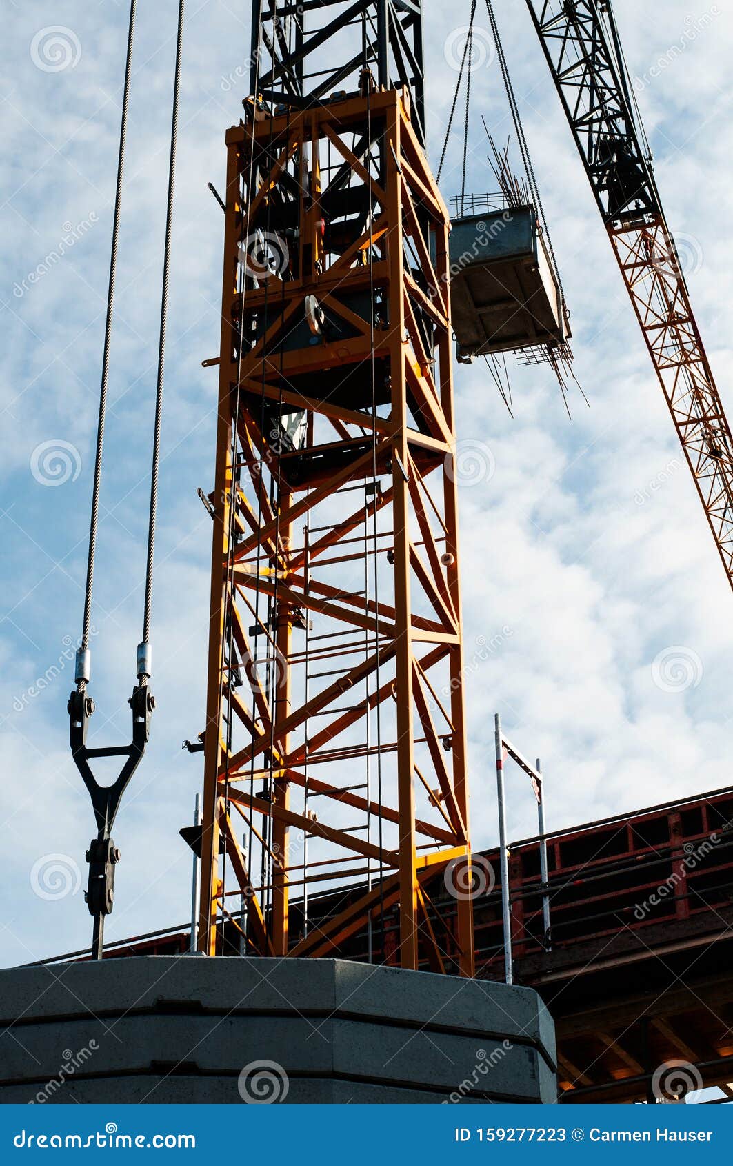 Counterweight of Large Cement Blocks at Construction Crane Stock Image ...