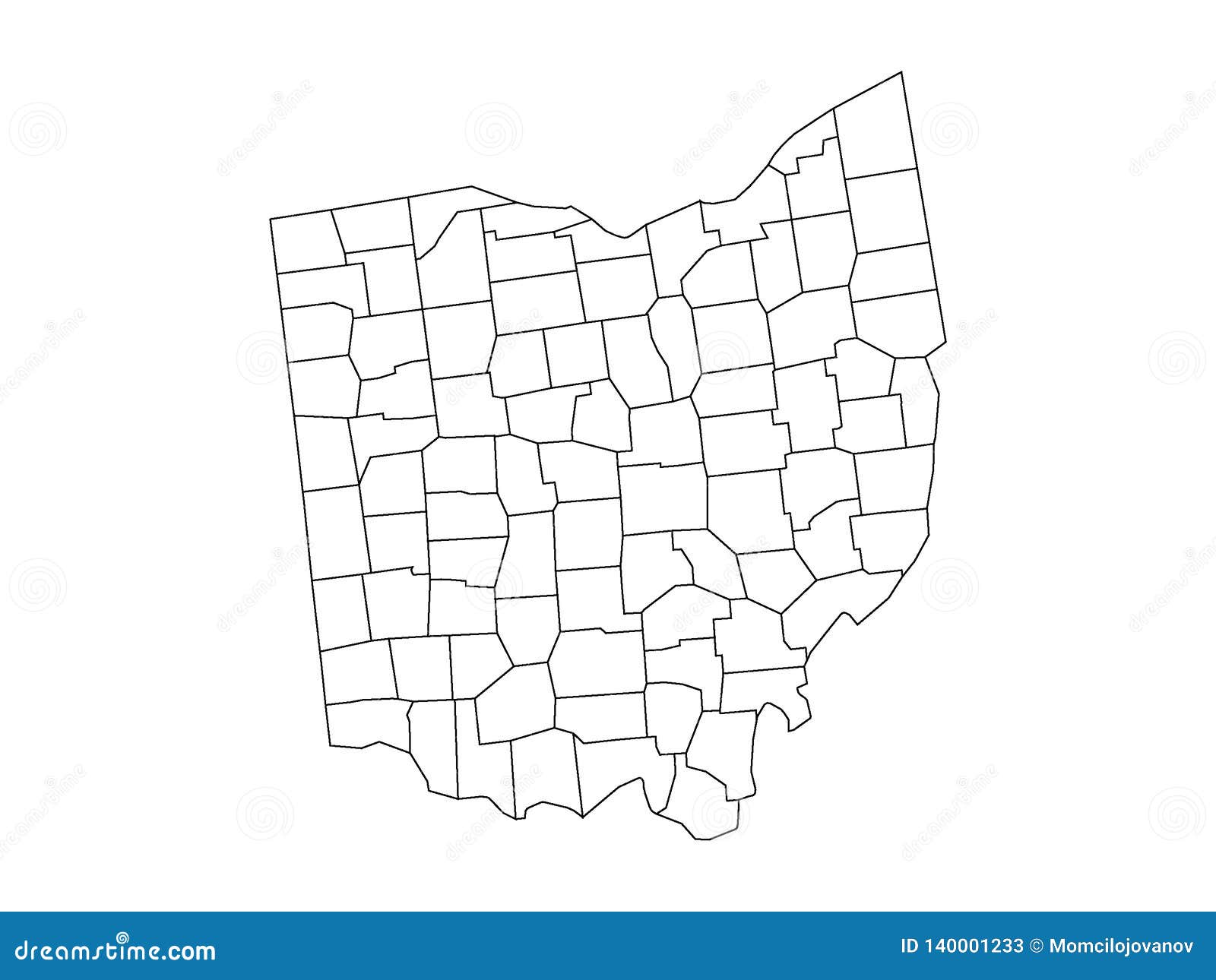 Ohio Counties Map Vector Illustration | CartoonDealer.com #18617356