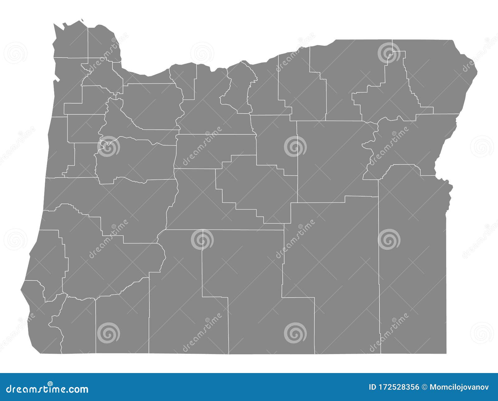 Counties Map of US State of Oregon Stock Vector - Illustration of ...