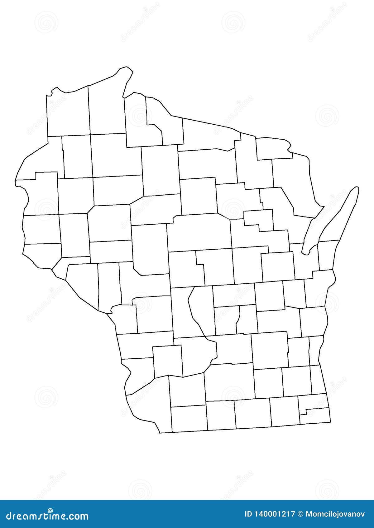Vector Map Counties Wisconsin Stock Illustrations – 195 Vector Map ...