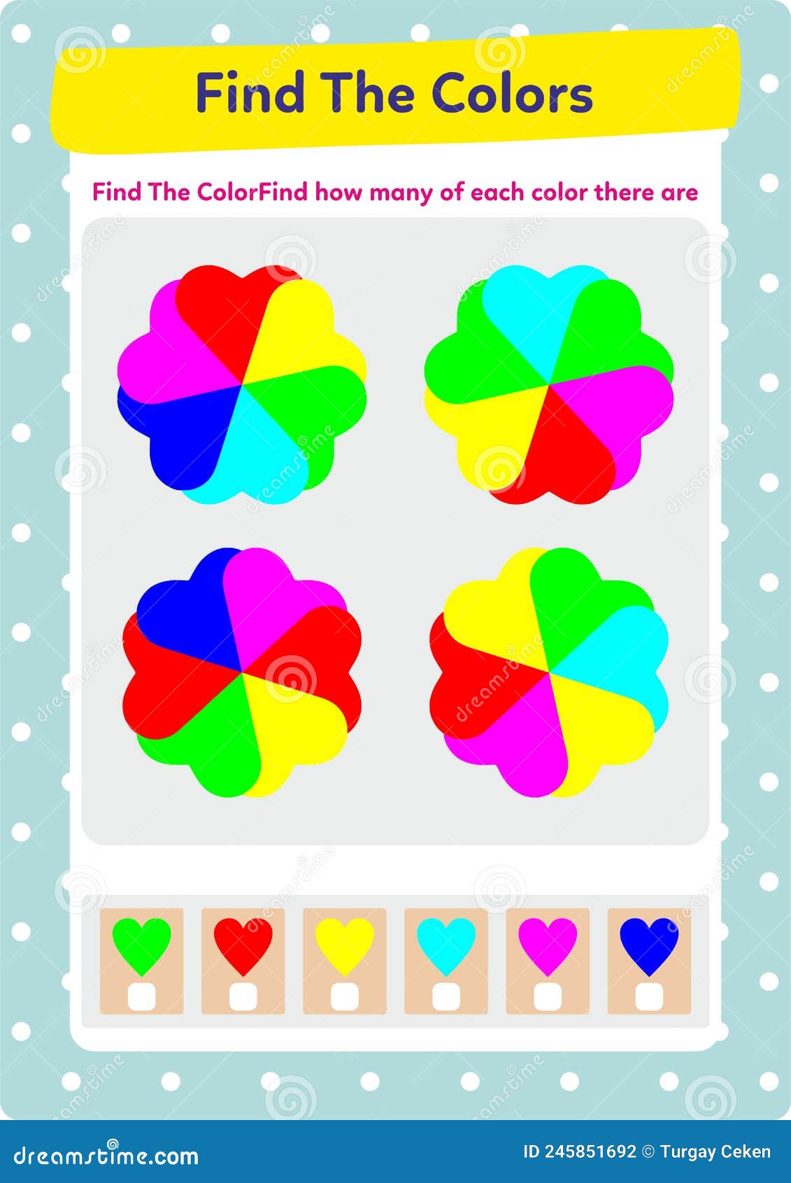 Counting Color and Write How Many. Stock Vector - Illustration of ...