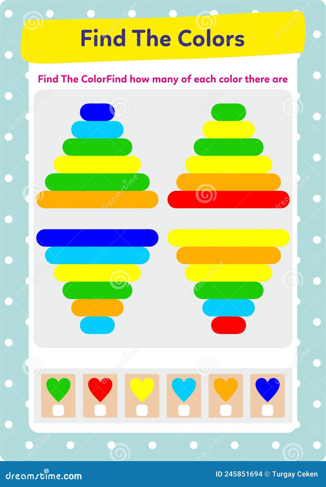 Counting Color and Write How Many. Stock Vector - Illustration of ...