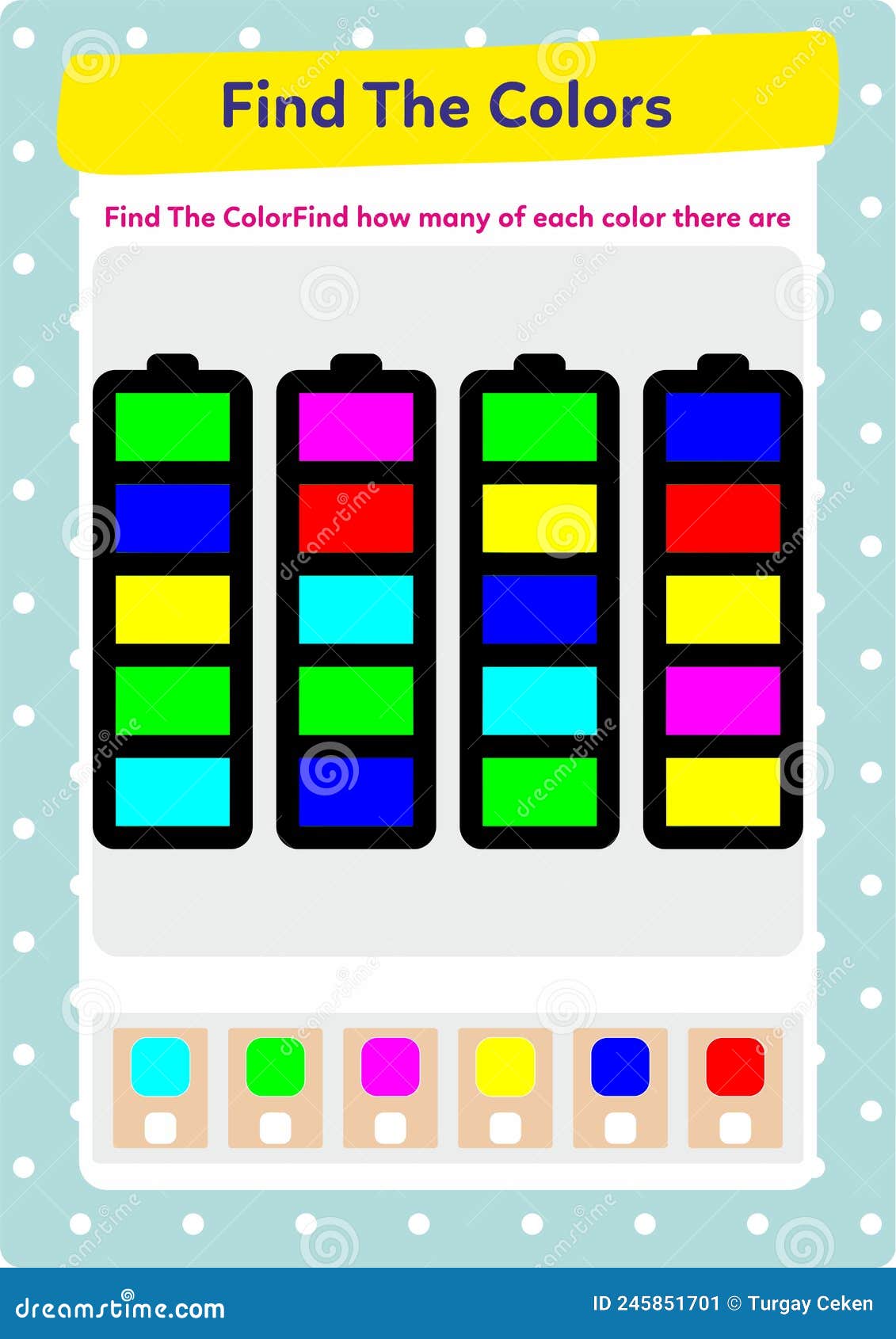 Counting Color and Write How Many. Stock Vector - Illustration of ...