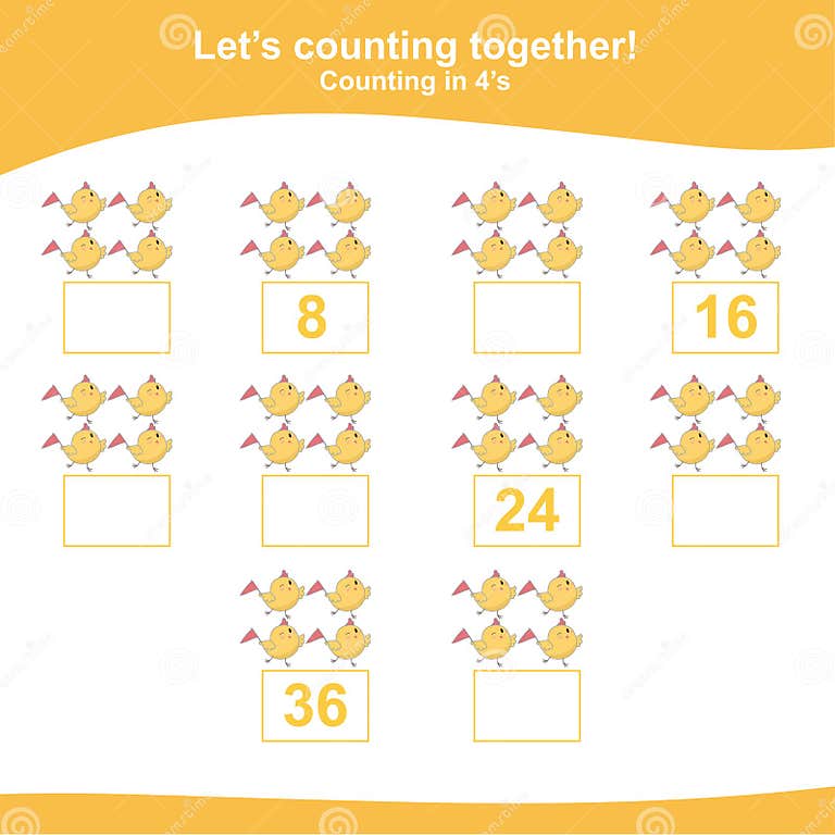 Counting in 4 stock vector. Illustration of collection - 244654649