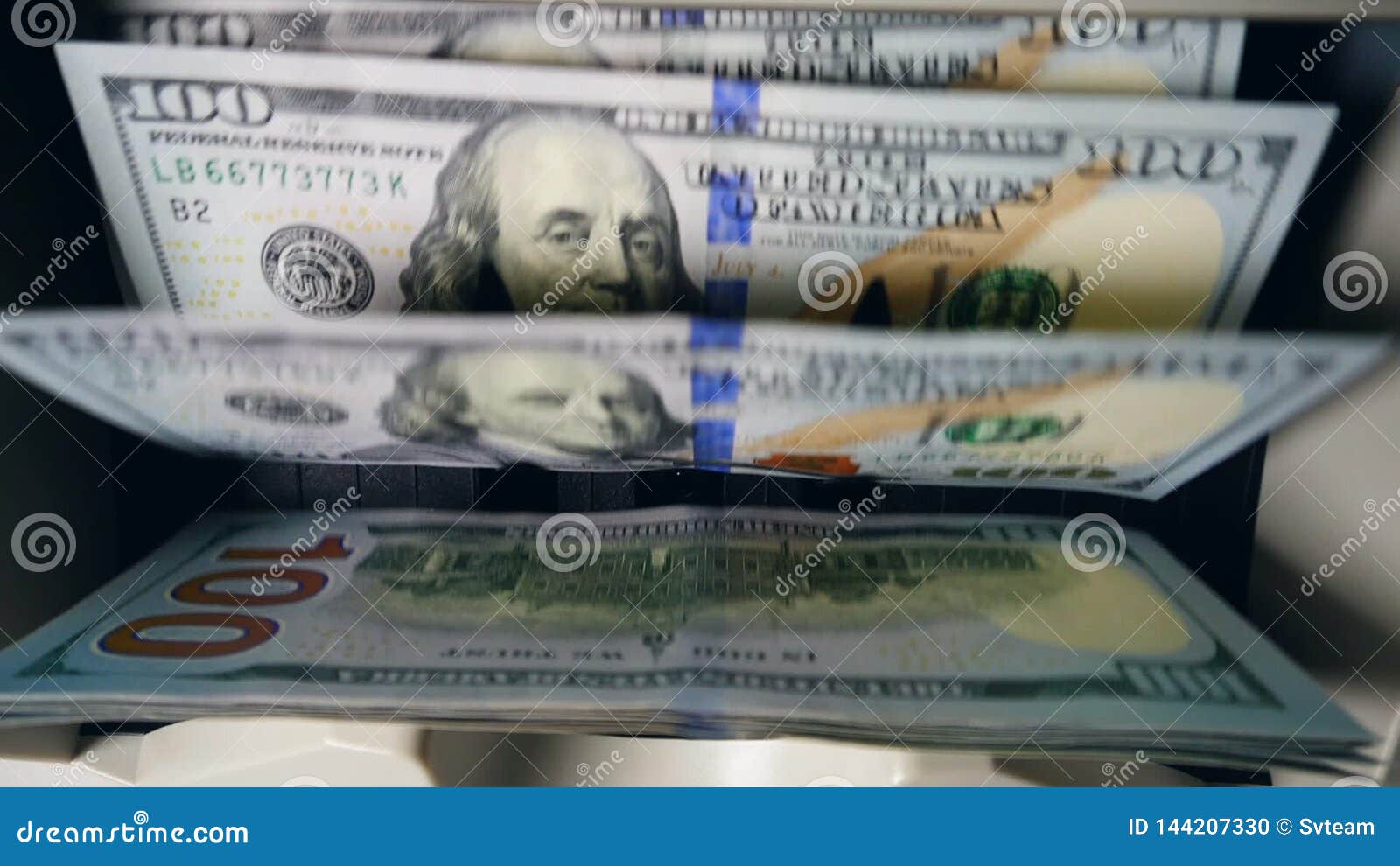 Counting Device is Processing Dollar Money Stock Footage - Video of ...