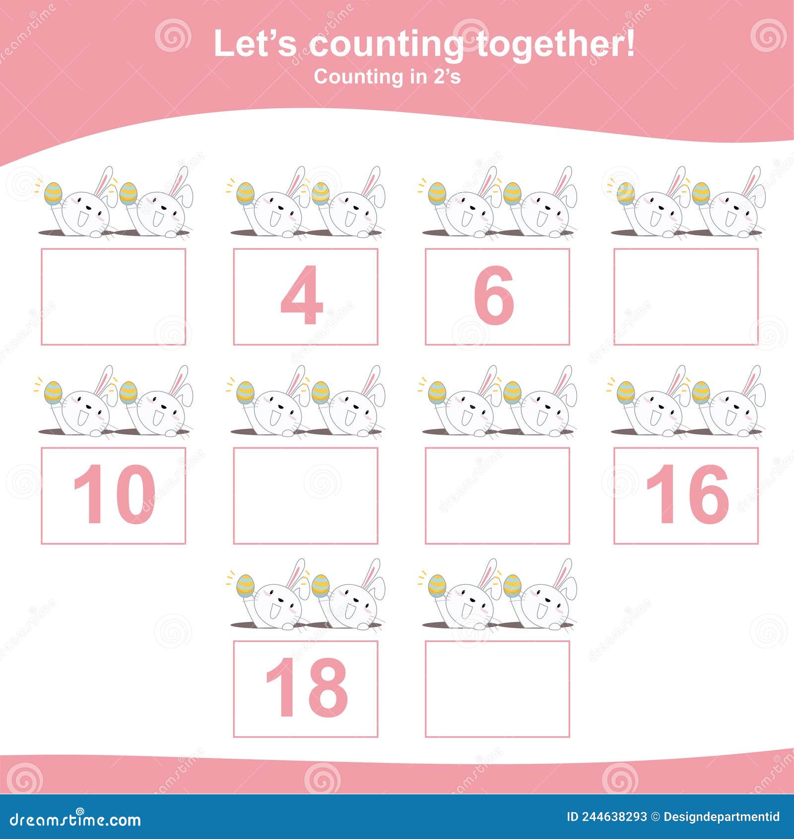 Counting in 2 stock vector. Illustration of game, mathematic - 244638293