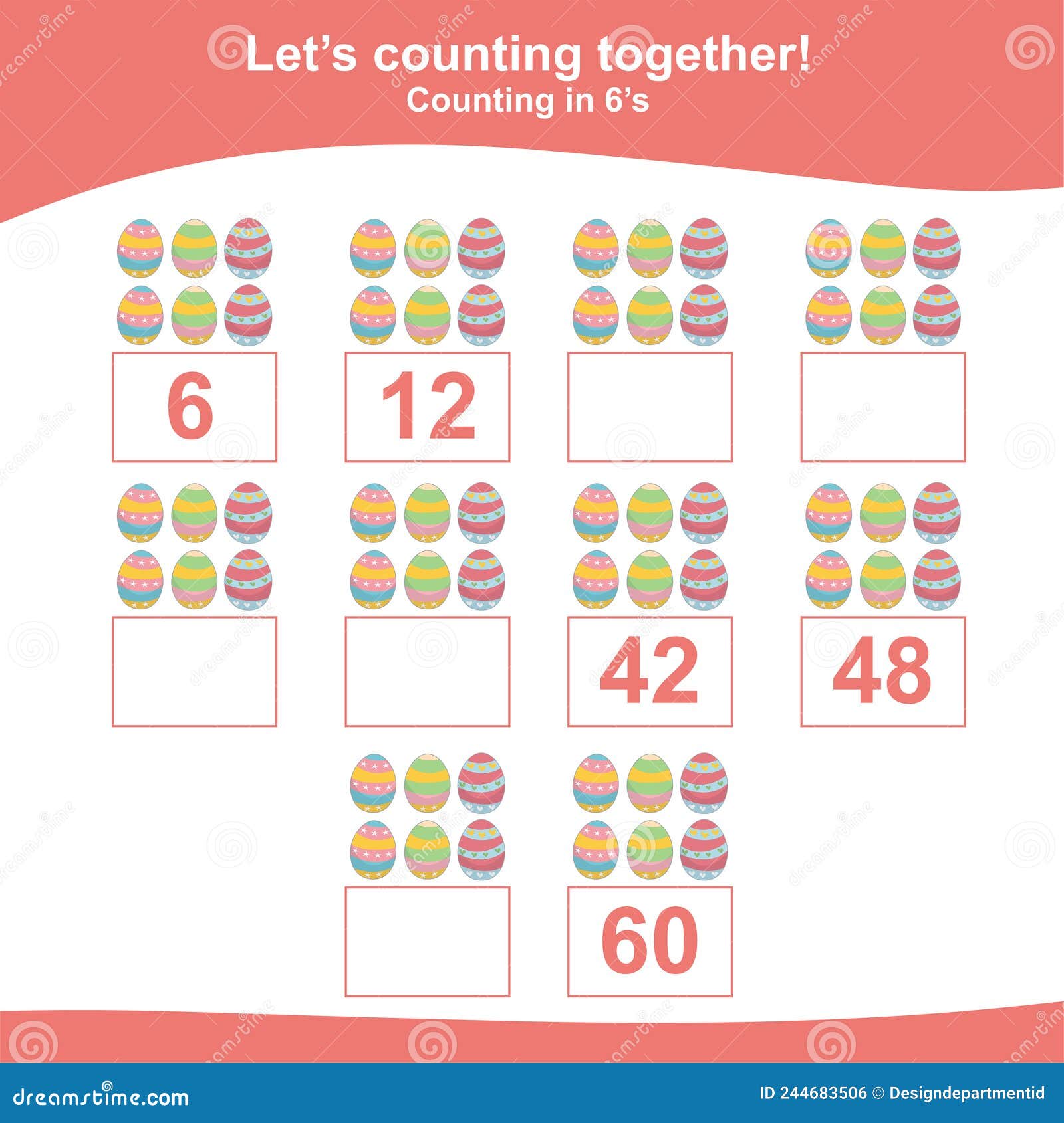 Counting in 6 stock vector. Illustration of mathematic - 244683506