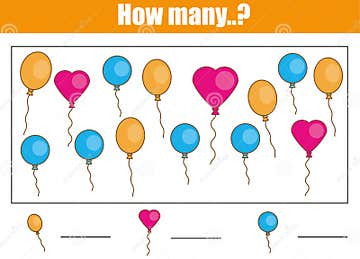 Counting Educational Children Game, Kids Activity. How Many Objects ...