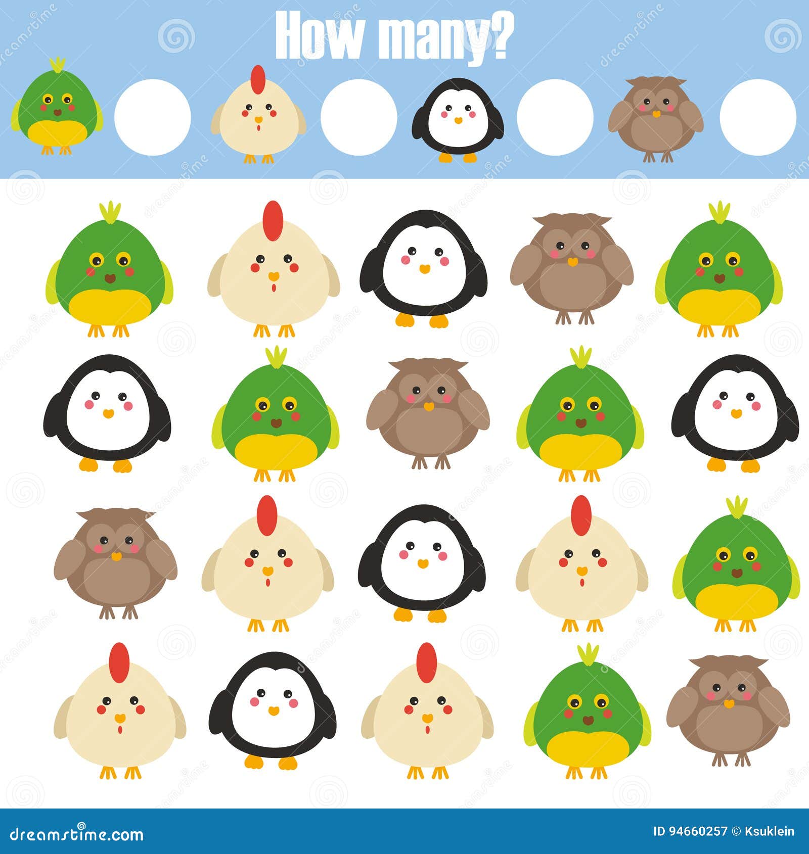 Counting Educational Children Game, Kids Activity. How Many Objects ...