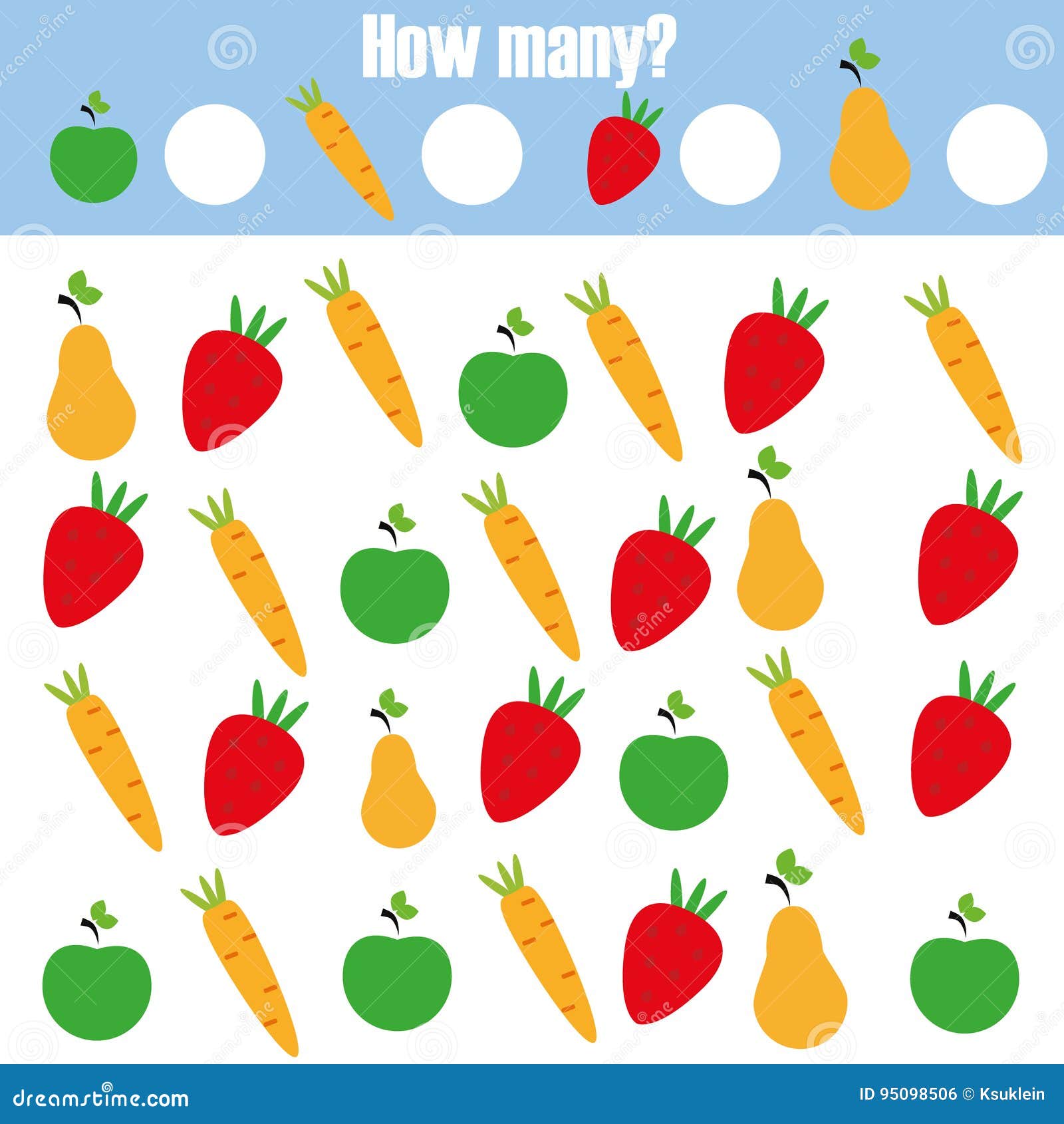 Counting Educational Children Game, Kids Activity. How Many Objects ...