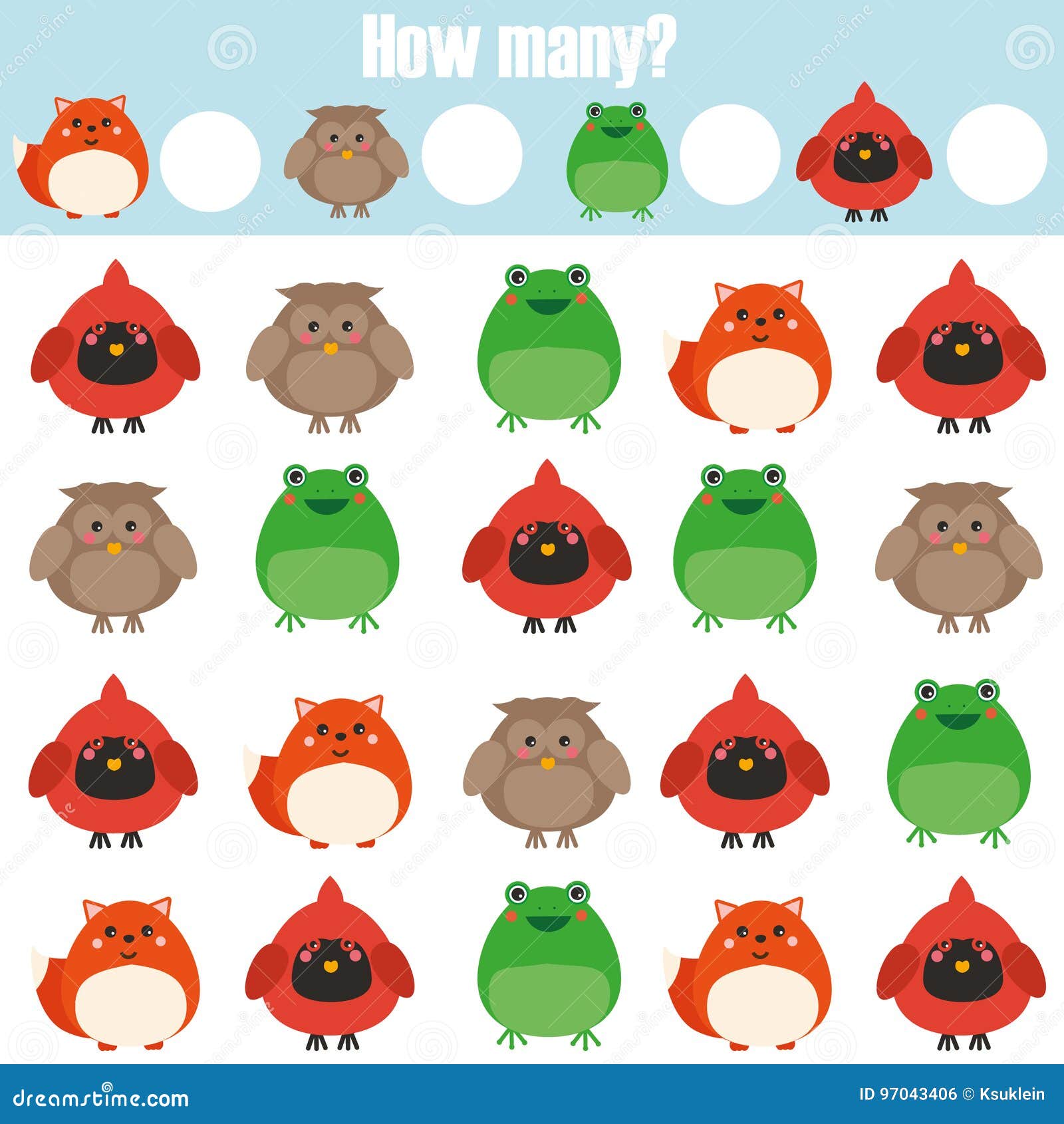 Counting Educational Children Game, Kids Activity. How Many Objects ...