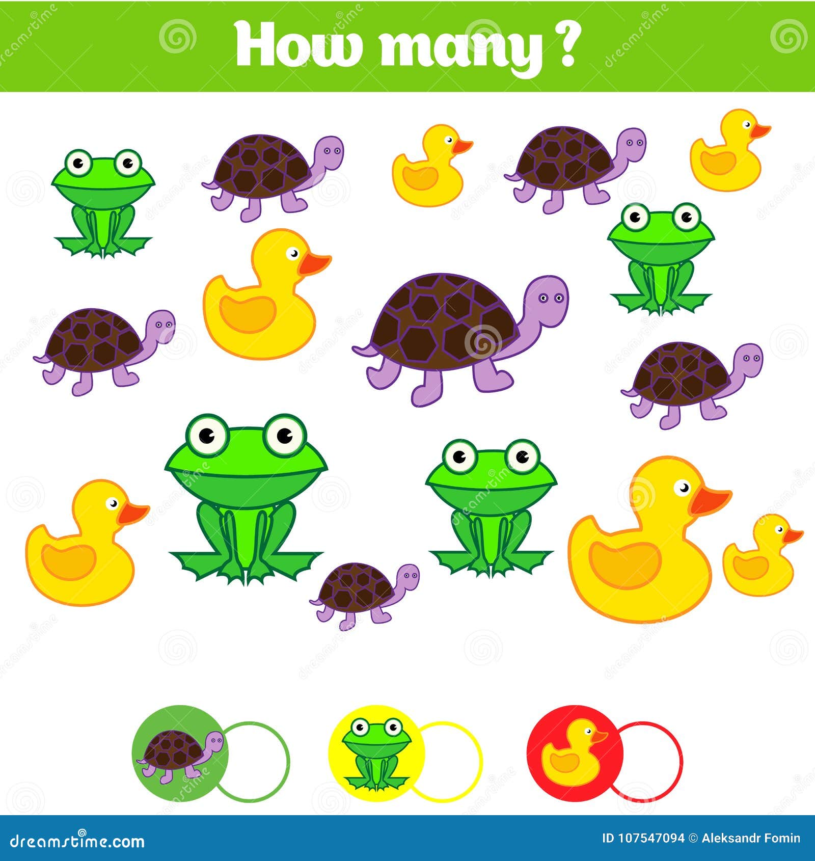 Counting Educational Children Game, Kids Activity Sheet. How Many ...
