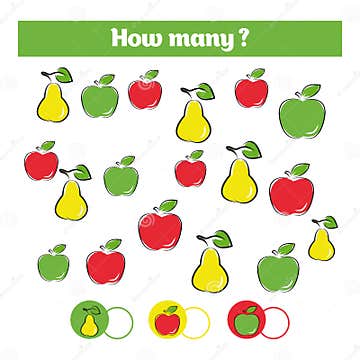 Counting Educational Children Game, Kids Activity Sheet. How Many ...