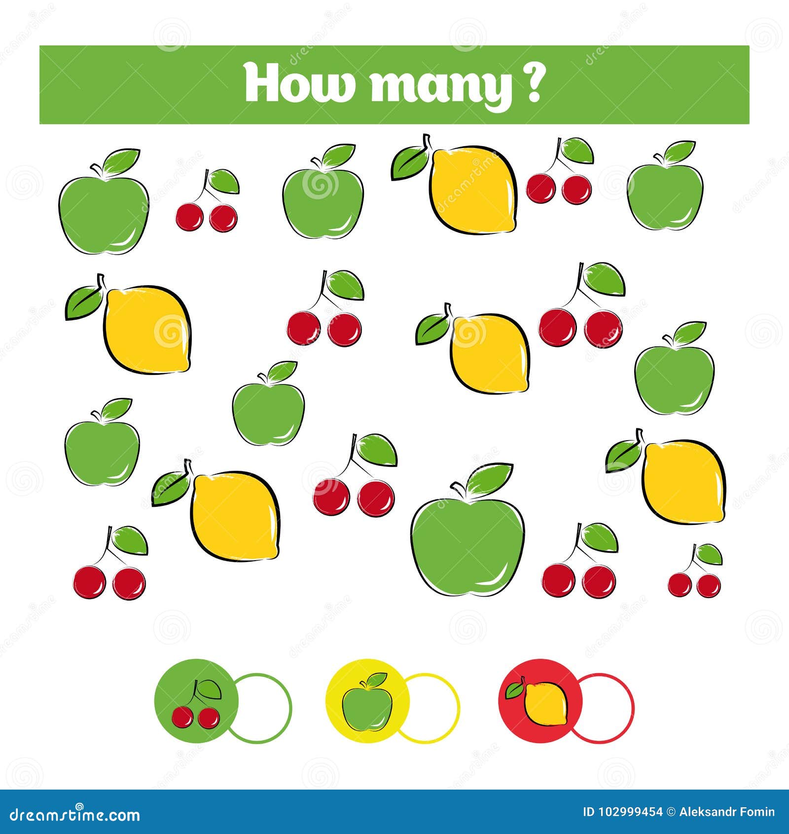 Counting Educational Children Game, Kids Activity Sheet. How Many ...