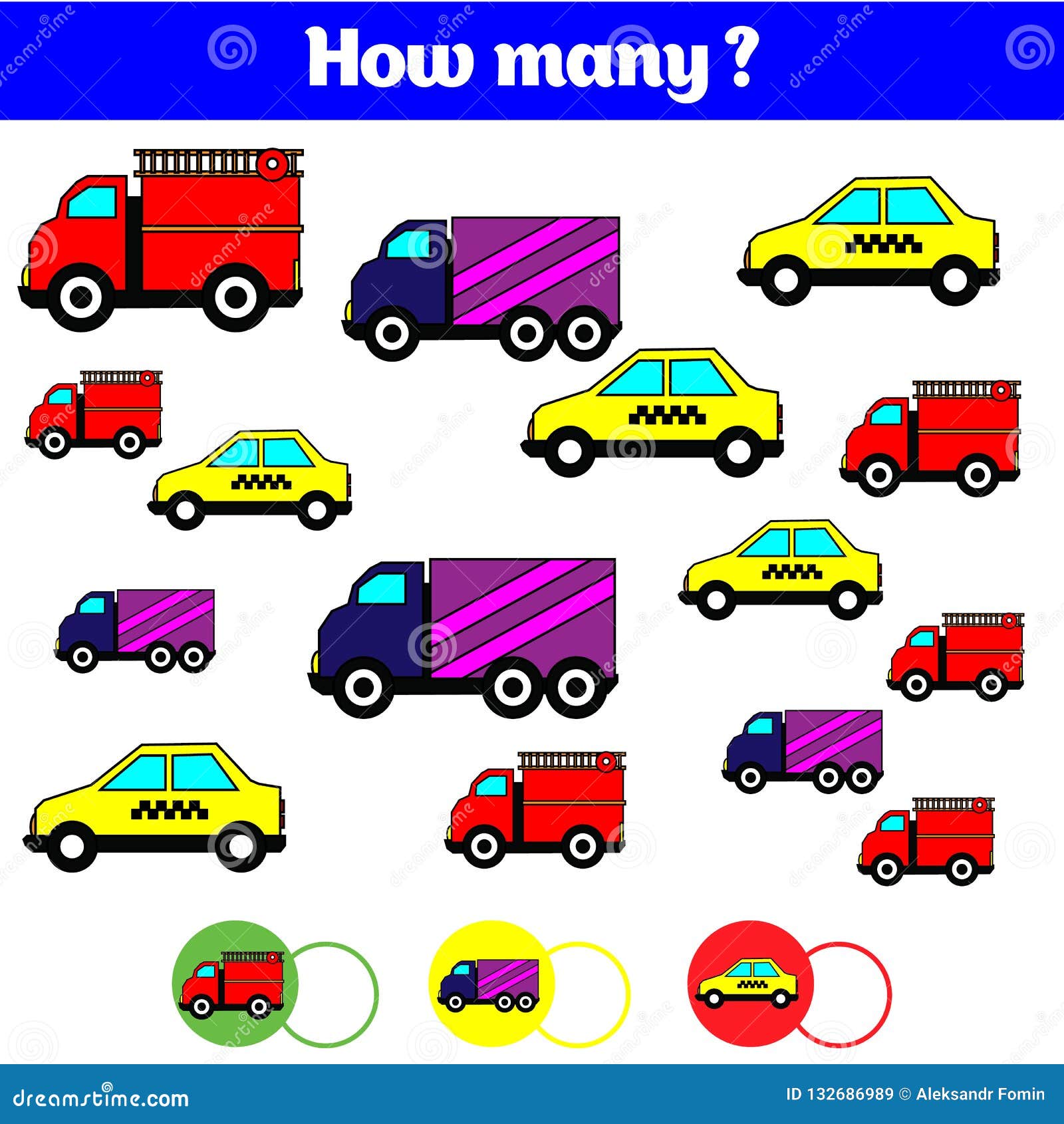 Counting Educational Children Game, Kids Activity Sheet. How Many ...