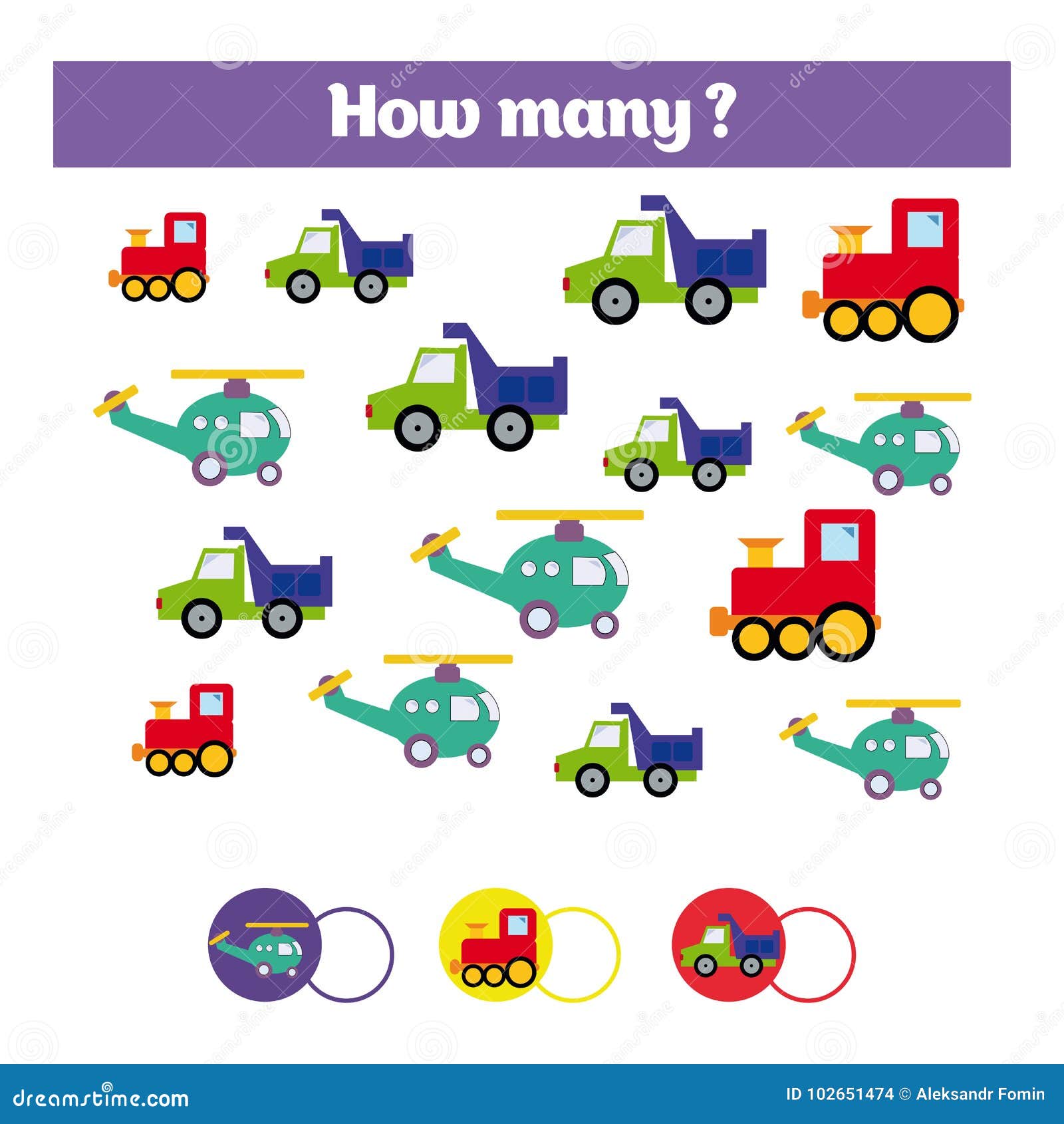 Counting Educational Children Game, Kids Activity Sheet. How Many ...