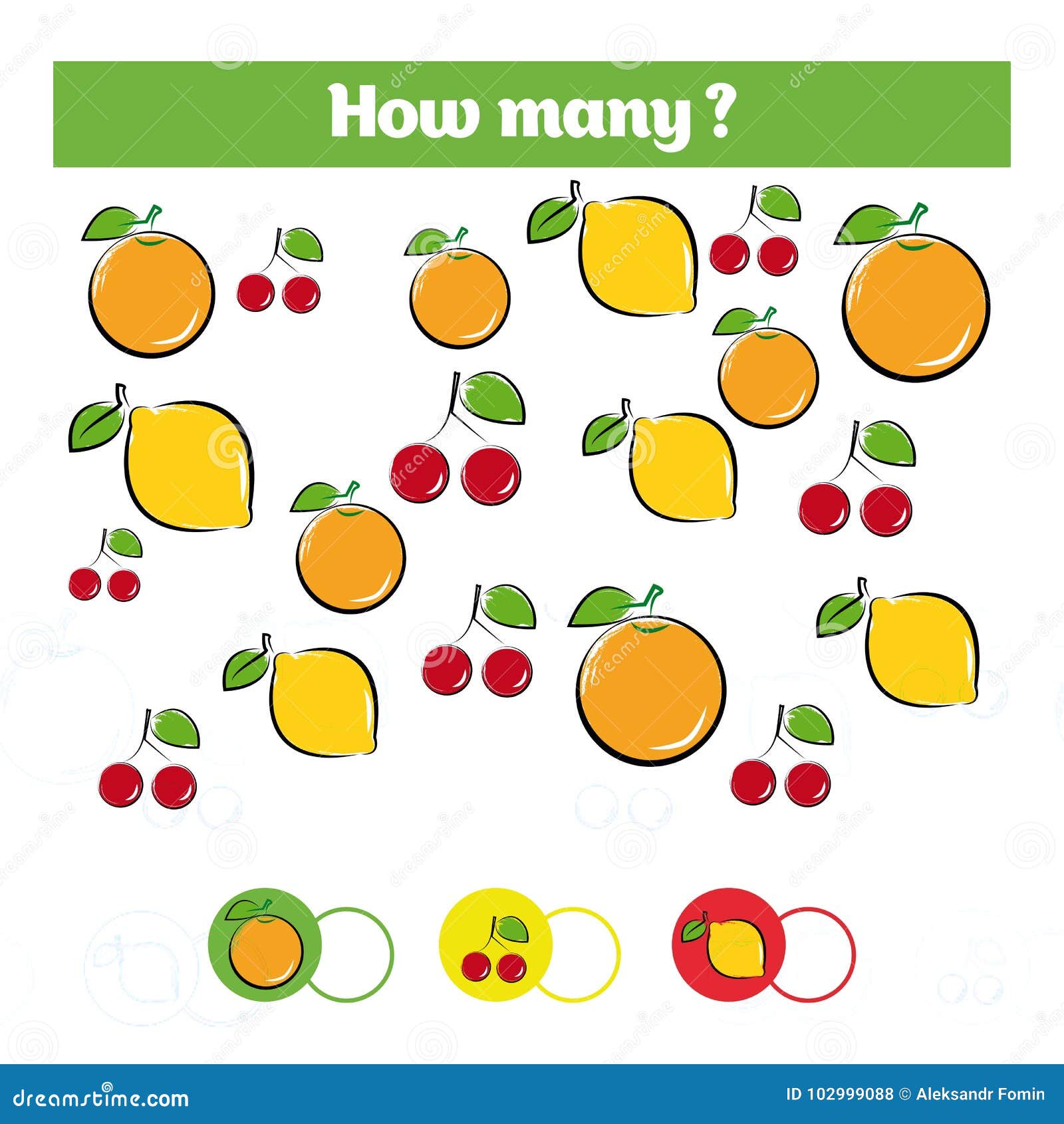 Counting Educational Children Game, Kids Activity Sheet. How Many ...