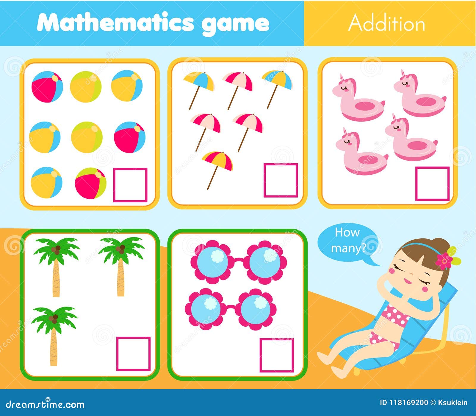Counting Educational Children Game, Kids Activity Worksheet. How Many ...