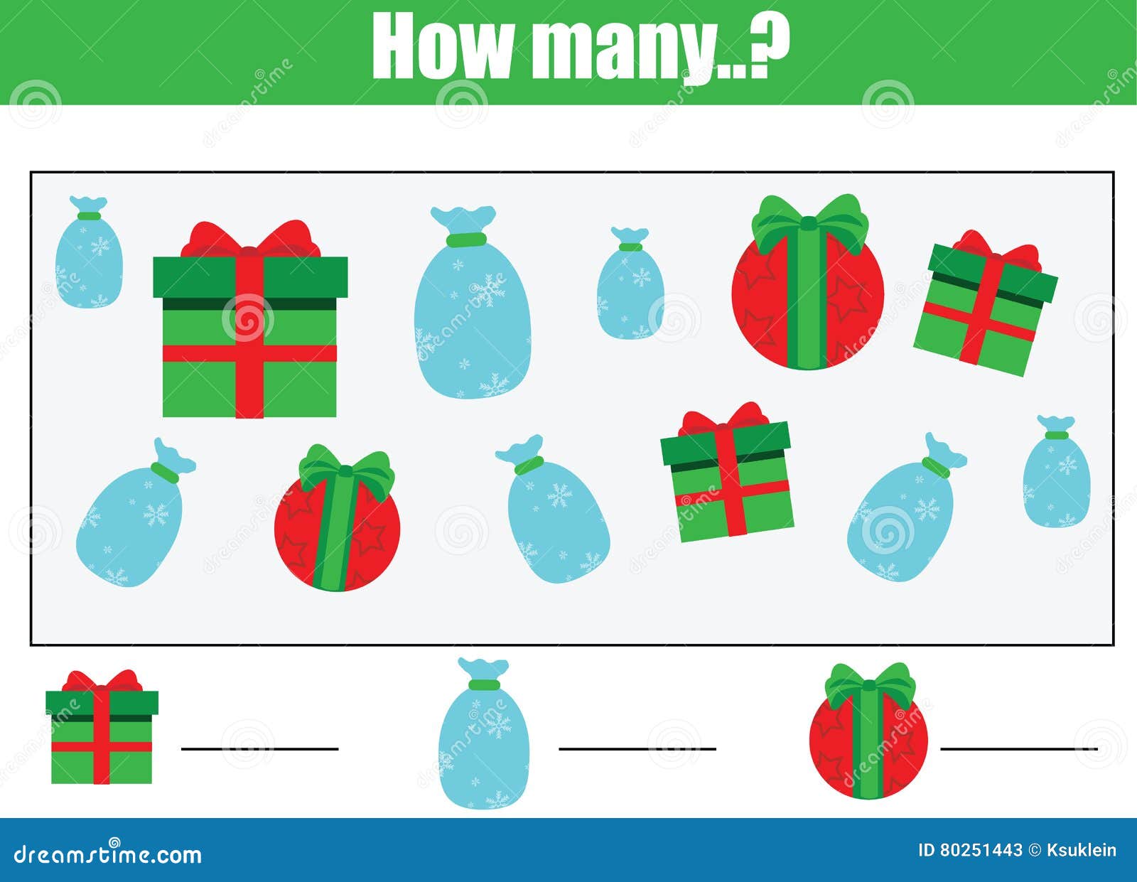 Counting Educational Children Game, Kids Activity Worksheet. How Many ...