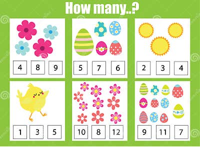 Counting Educational Children Game, Math Kids Activity. How Many ...