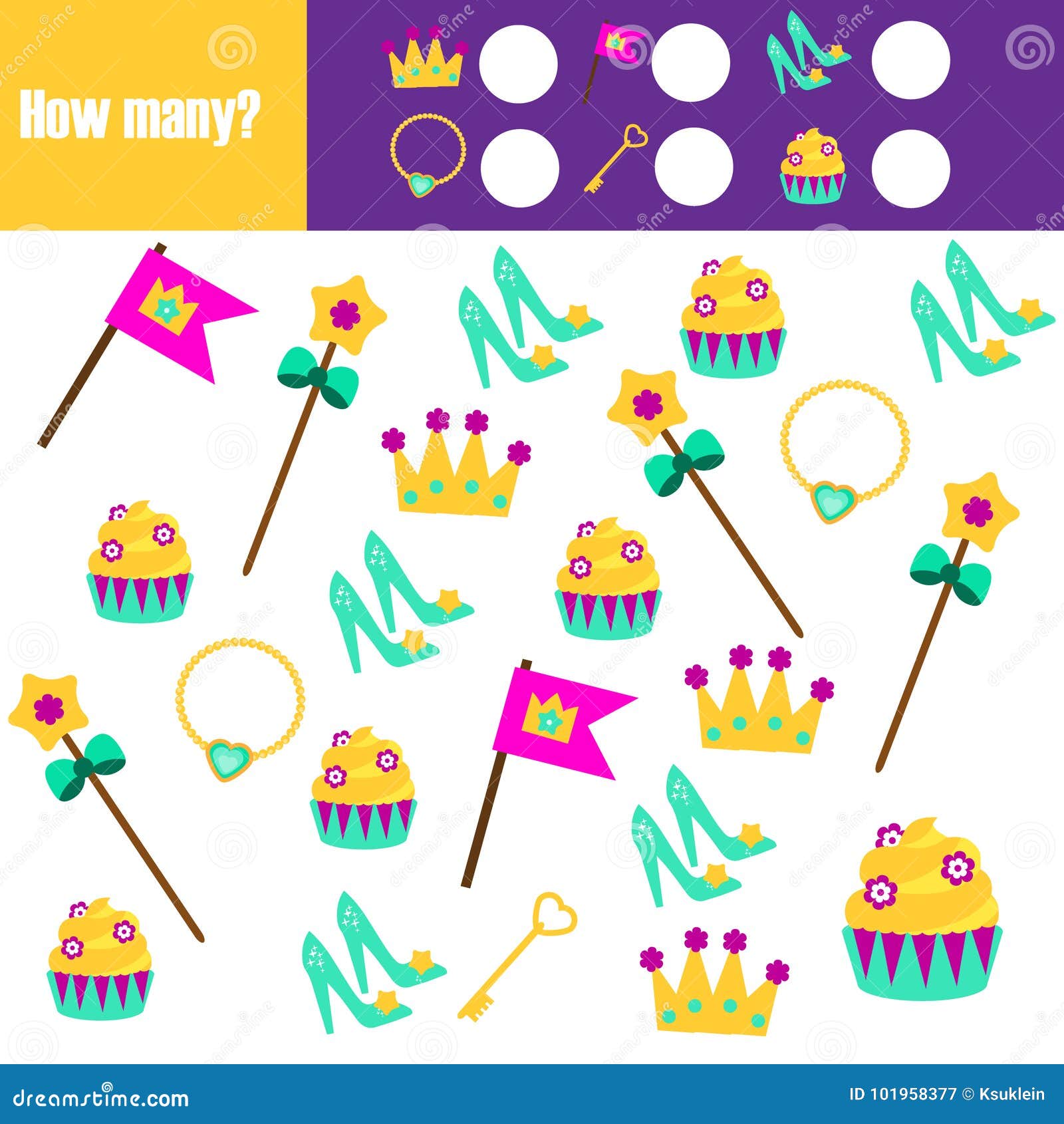 Counting Educational Children Game, Math Kids Activity. How Many ...