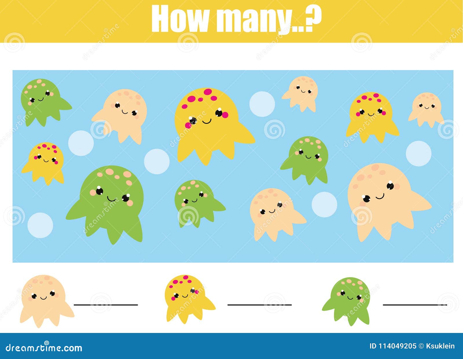 Counting Educational Children Game, Math Kids Activity. How Many ...