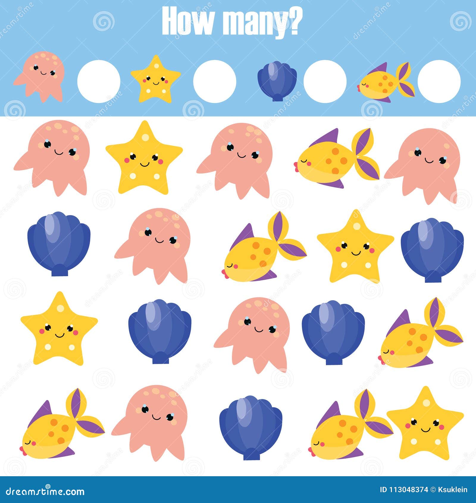 Counting Educational Children Game, Math Kids Activity. How Many ...