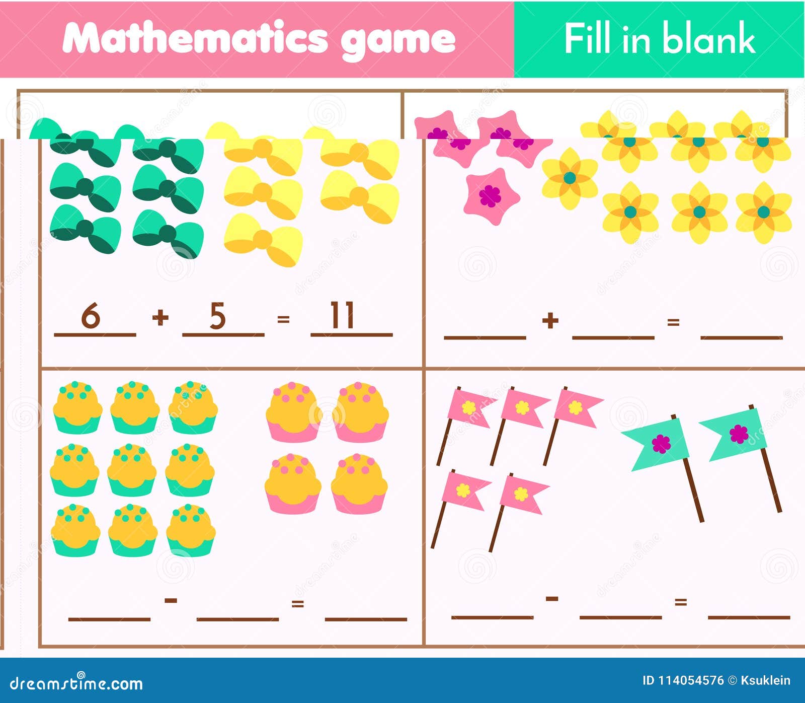 Counting Educational Children Game, Math Kids Activity. How Many ...