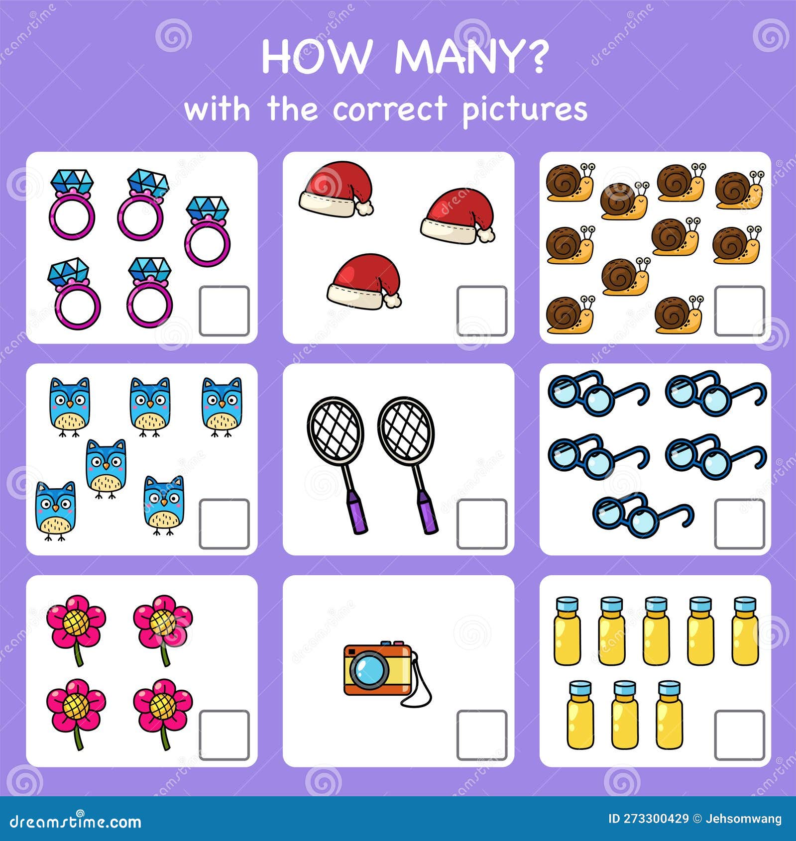 Counting Educational.How Many Objects Task Stock Vector - Illustration ...