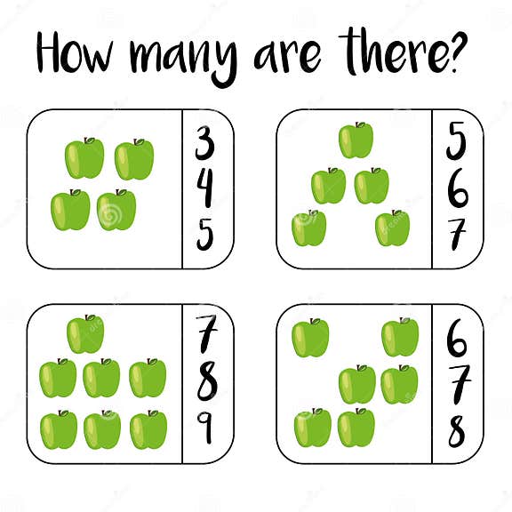 Counting Educational Math Children Game, Kids Activity Worksheet. How ...