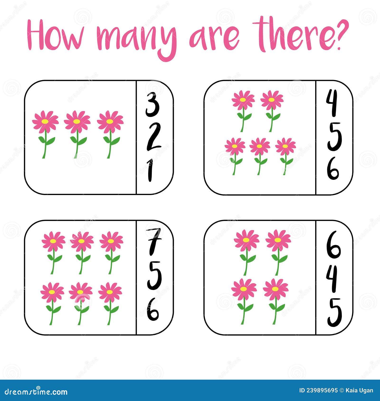 Counting Educational Math Children Game, Kids Activity Worksheet. How ...