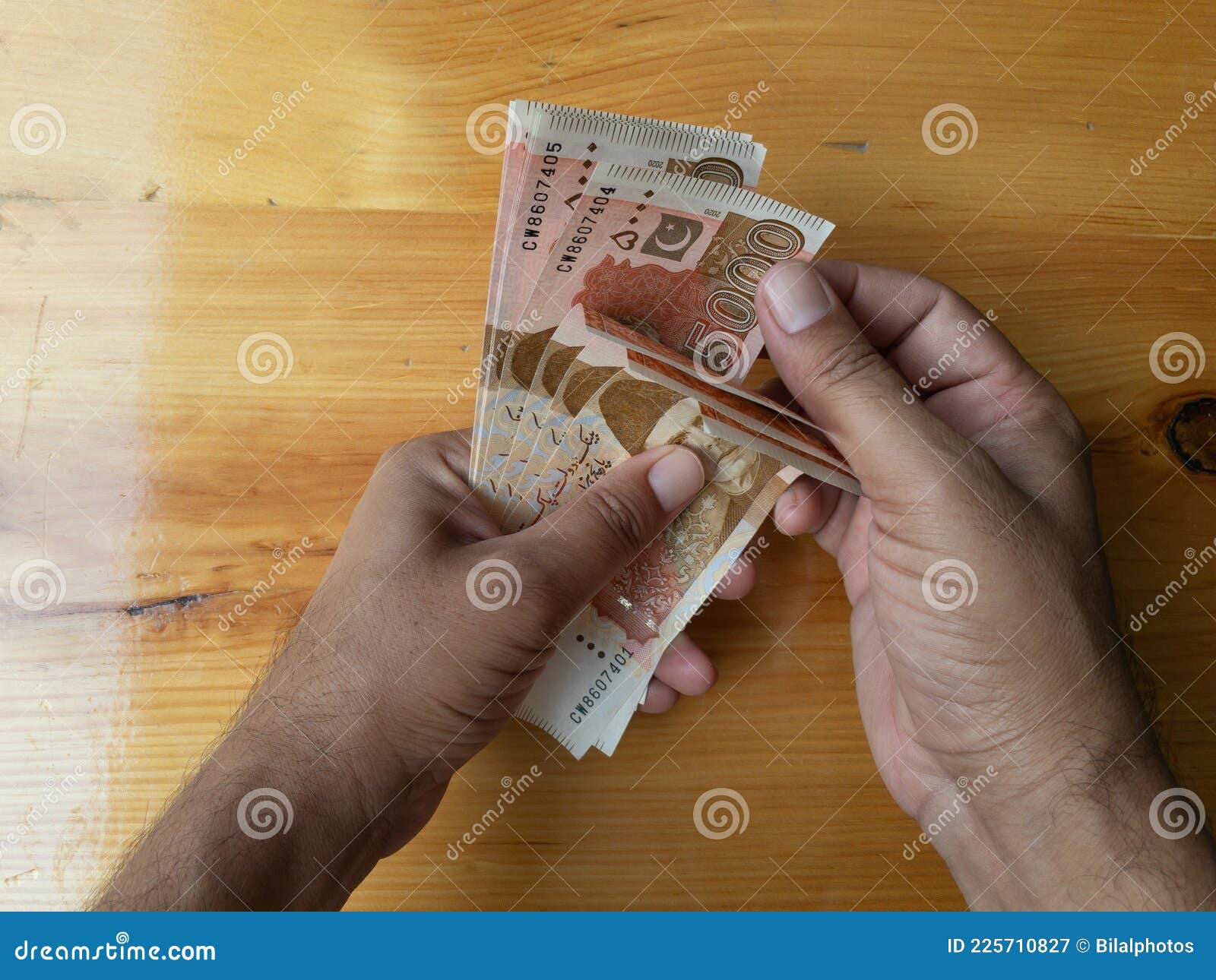 Counting 5000 Five Thousand Rupees PKR Pakistan Banknotes Stock Image ...