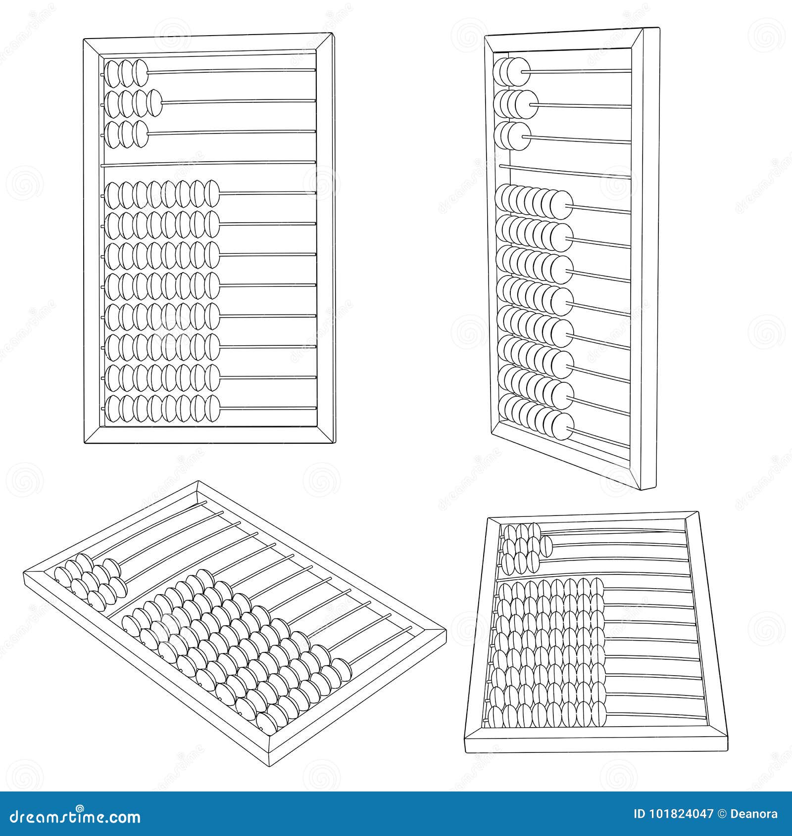 Counting Frame Or Abacus Outline Royalty-Free Stock Photo ...