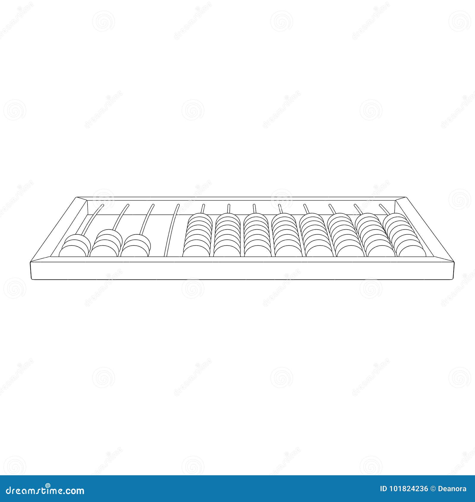 Counting Frame or Abacus Outline Stock Illustration - Illustration of ...